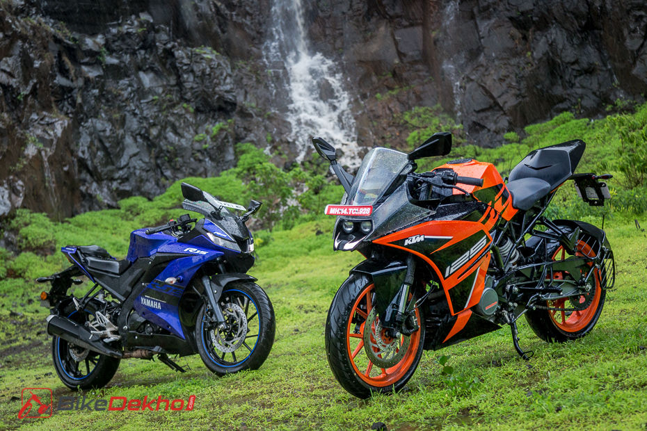 KTM RC 125 Vs Yamaha R15 V3 0 Road Test Comparison BikeDekho KTM RC 125 Vs Yamaha R15 V3 0 Road Test Comparison BikeDekho